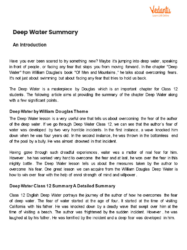Deep Water Summary | PDF