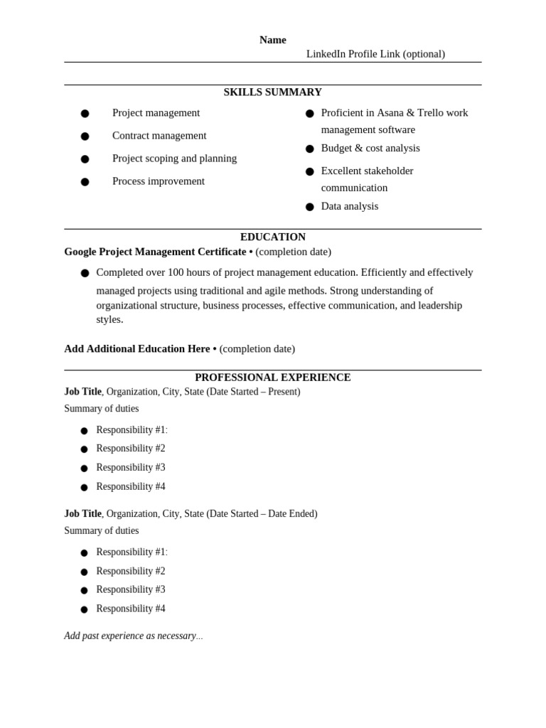 PM Template | PDF