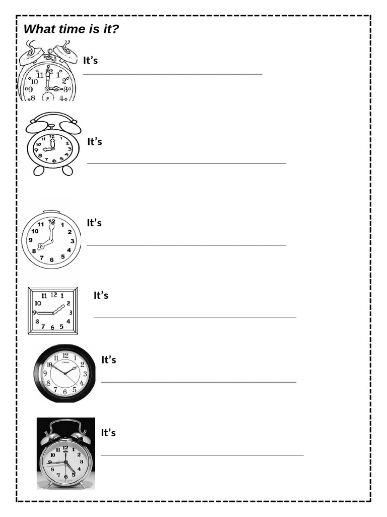 5º Ano What Time Is It (Hours) | PDF