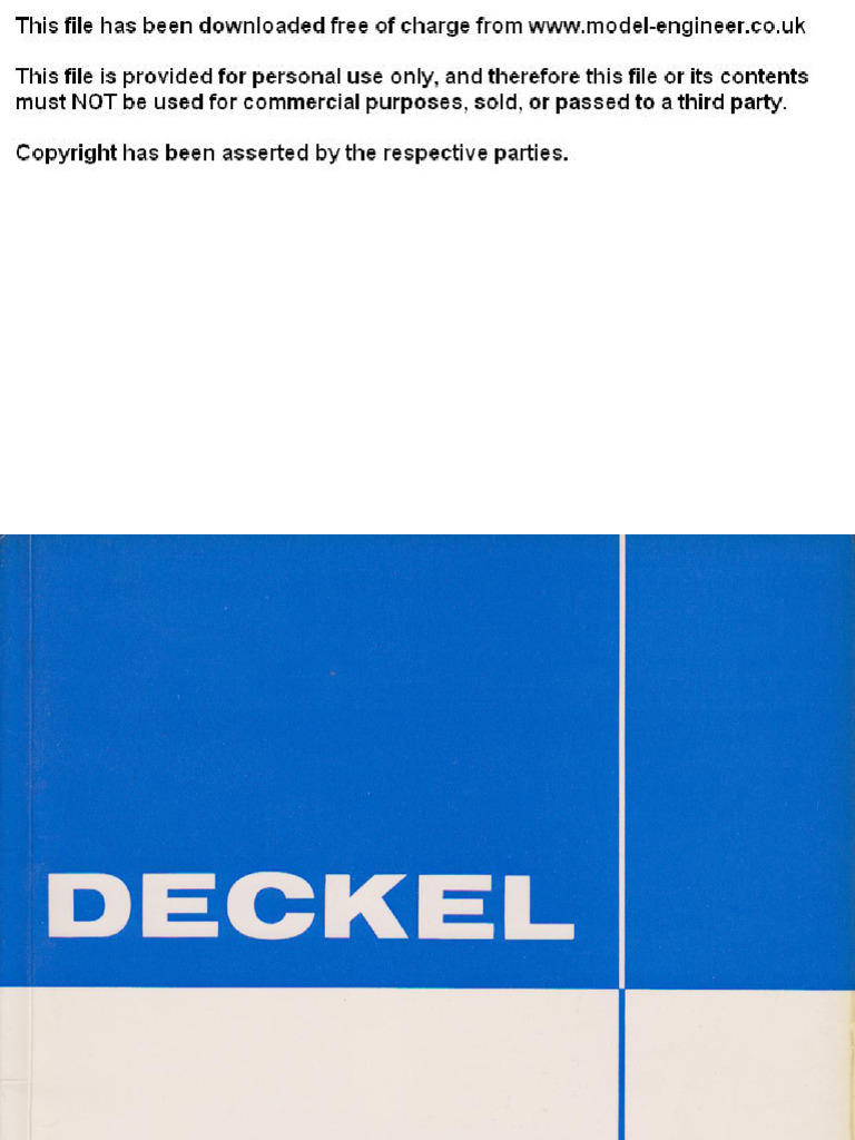 Deckel fp3 Info | PDF