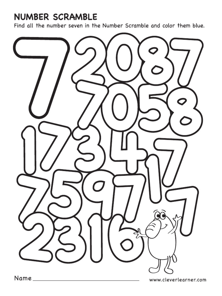Number Scramble Coloring Worksheet 7 | PDF