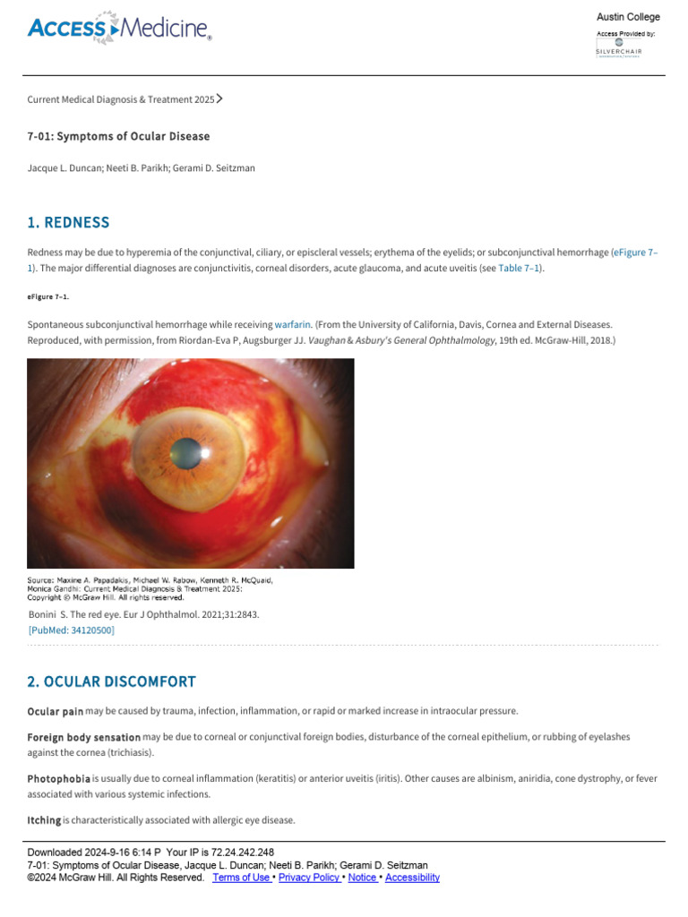 Ocular Disease Symptoms Explained | PDF | Visual Impairment | Human Eye