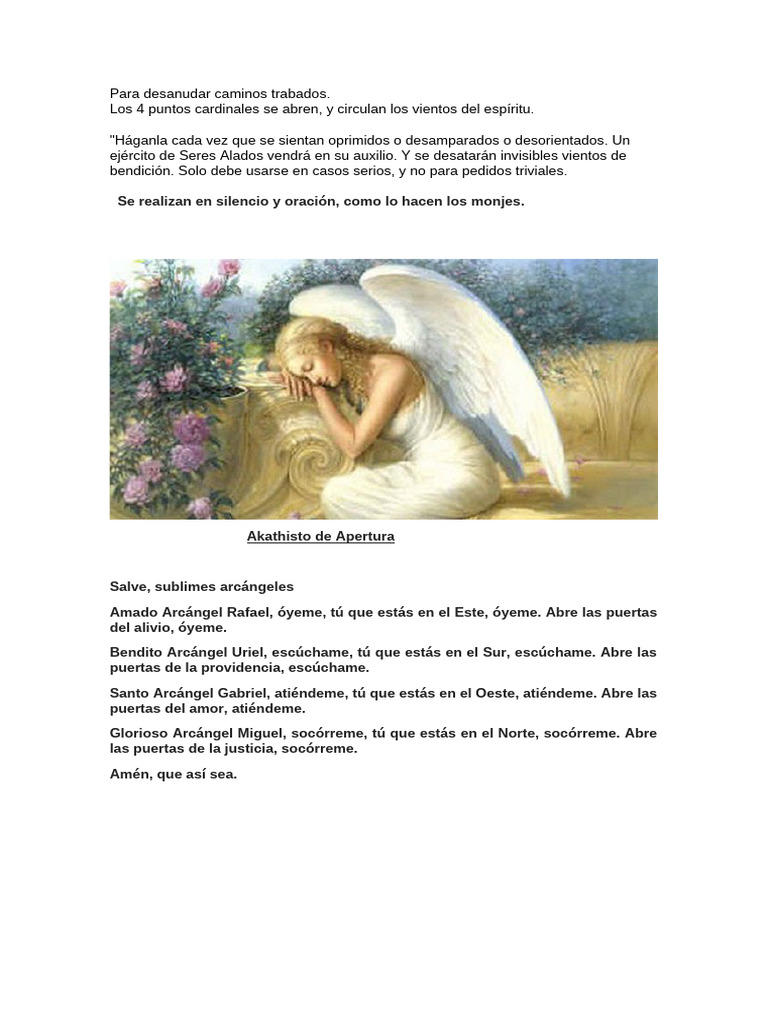 Oraciones Jerarquías Angélicas | PDF | Arcángel | Miguel (Arcángel)