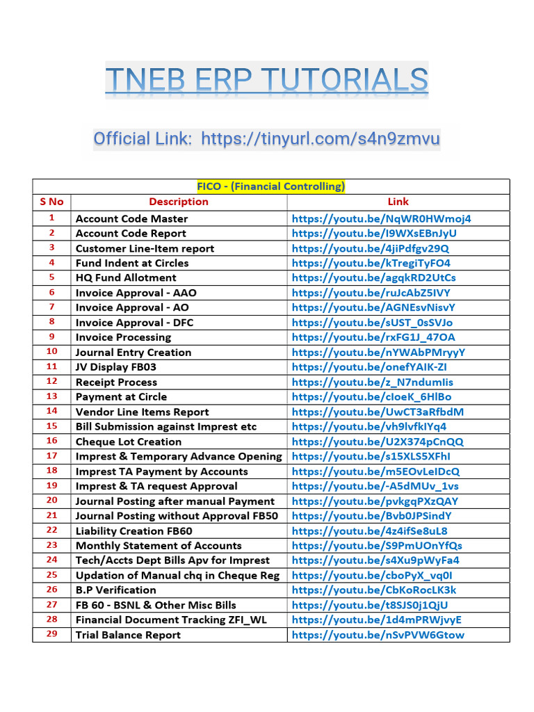 Tneb Erp All Videos - Tcodes | PDF | Electric Power Transmission | Receipt