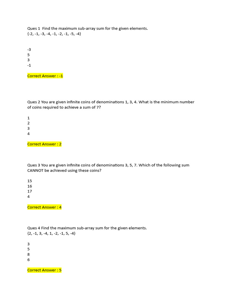 Practice MCQs ST@ | PDF | Dynamic Programming | Discrete Mathematics Practice MCQs ST@ | PDF | Dynamic Programming | Discrete Mathematics