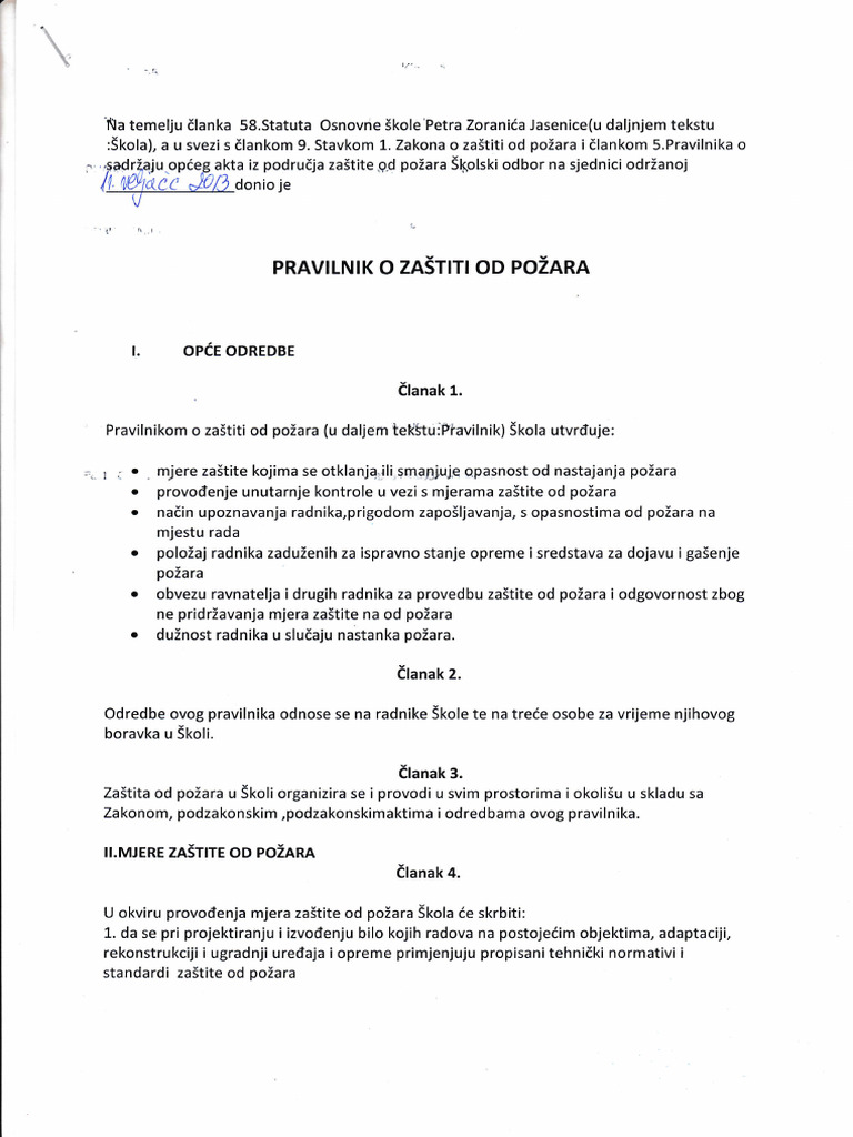 Pravilnik o Zastiti Od Pozara | PDF
