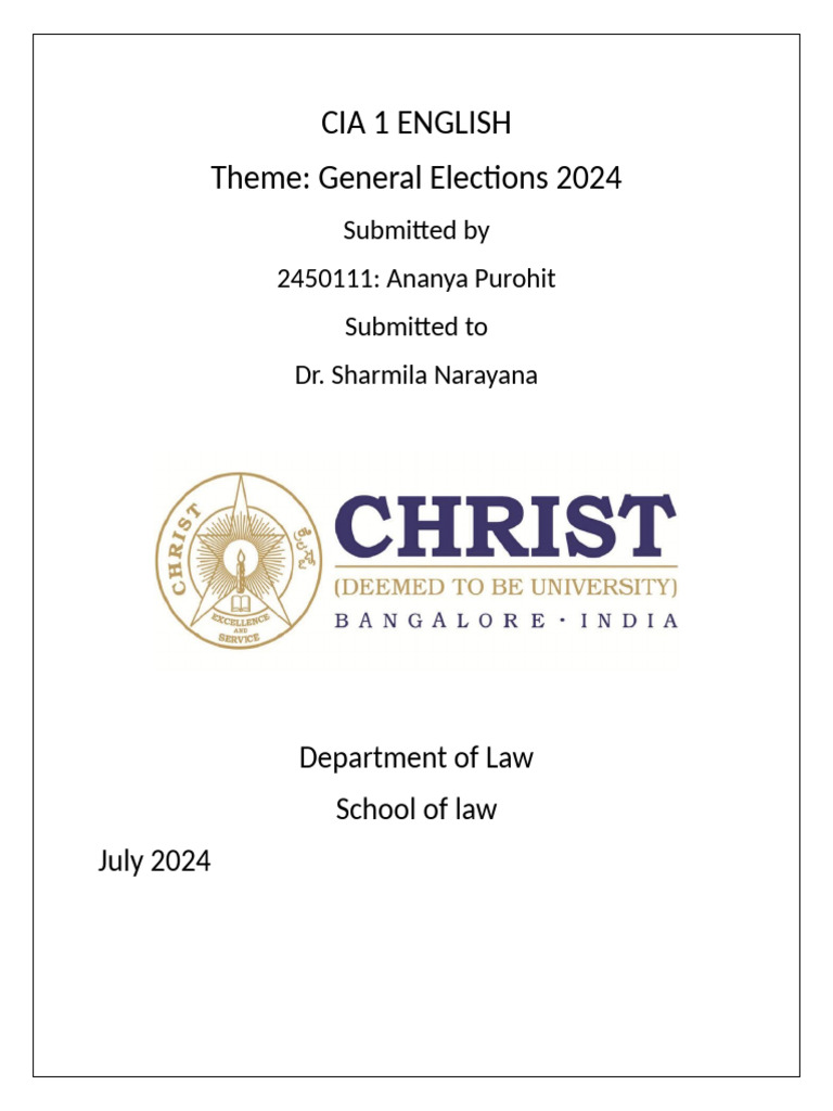 English General Elections 2024. | PDF