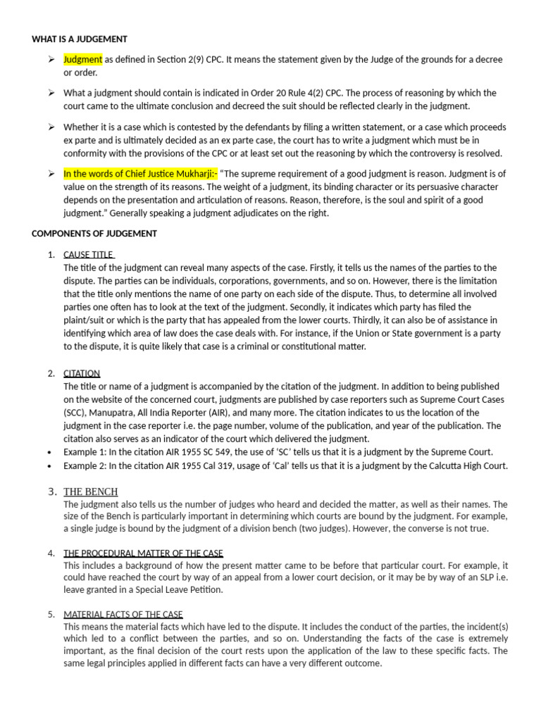 Understanding Legal Judgments Explained | PDF | Precedent | Judgment (Law)