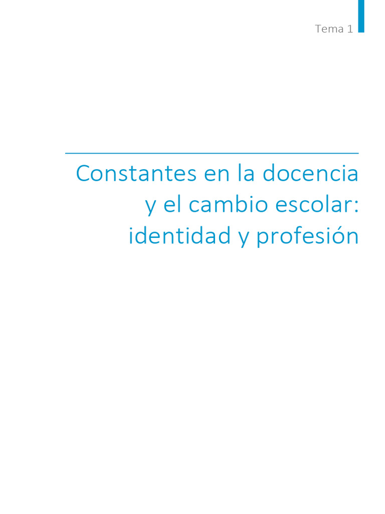 Identidad Docente y Cambios Educativos | PDF | Maestros | Enseñando