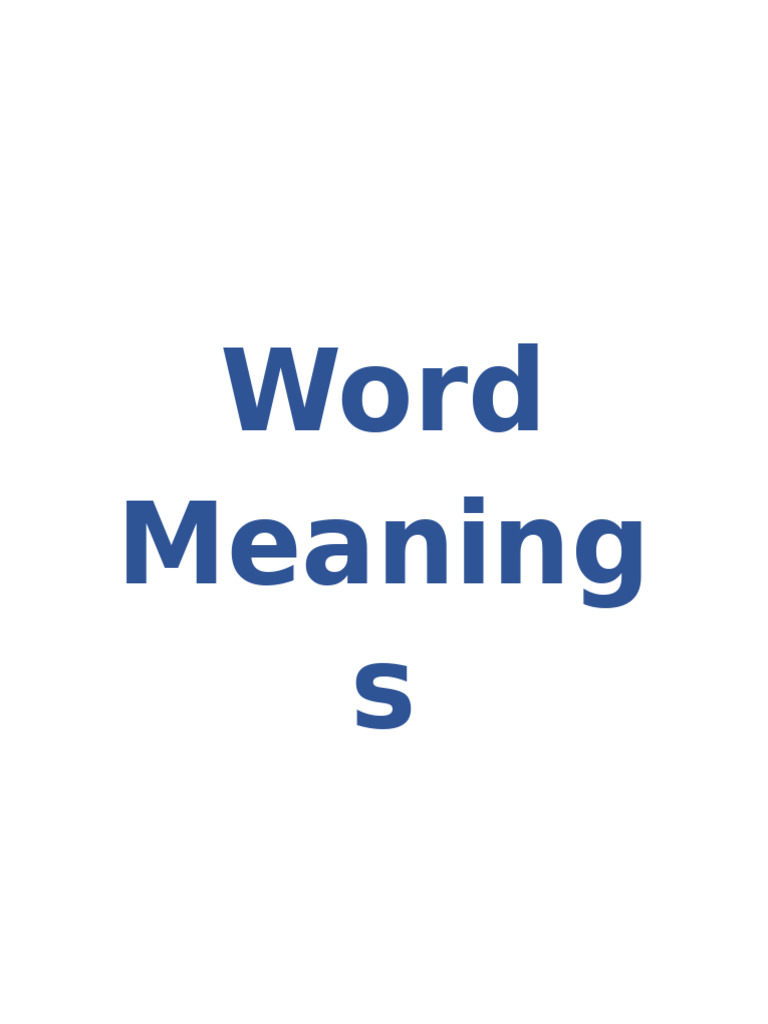 Vocabulary Definitions for Students | PDF