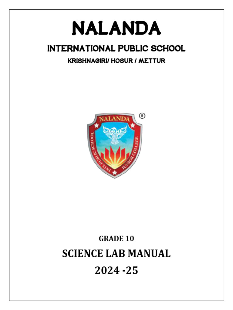 Grade 10 Science Lab Manual 2024-25 | PDF | Ph | Resistor