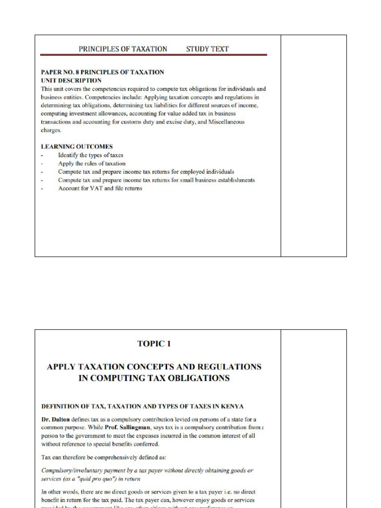 Elements of Taxation Part 1 Notes | PDF