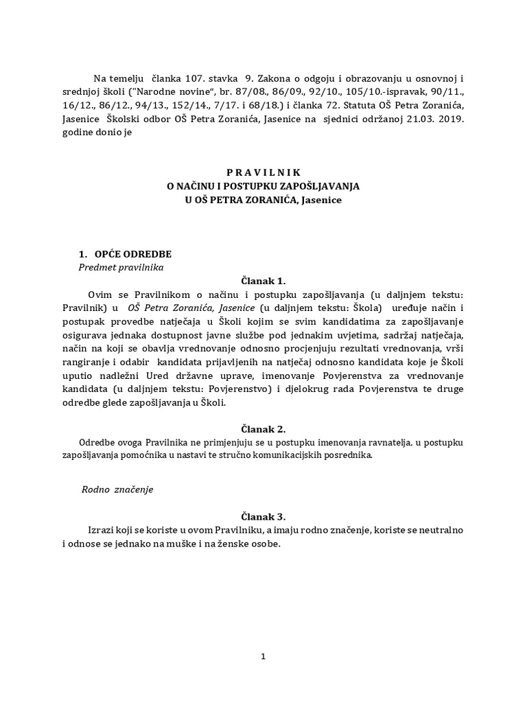 Pravilnik_o_nacinu_i_postupku_zaposljavanja | PDF