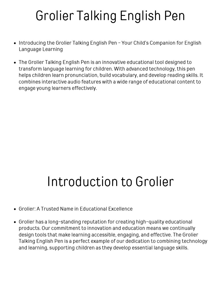 Grolier Talking English Pen Long Description Presentation (1) .PPTX ...