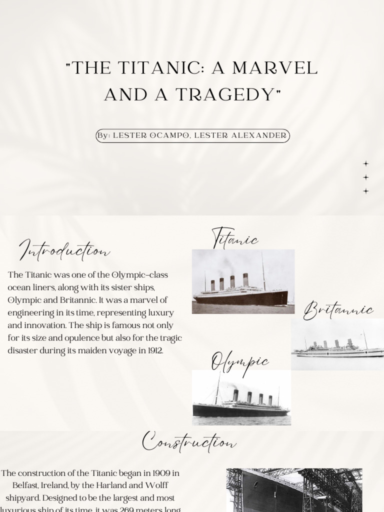 Titanic: Engineering Marvel & Tragedy | PDF | Ocean Liners | Passenger ...