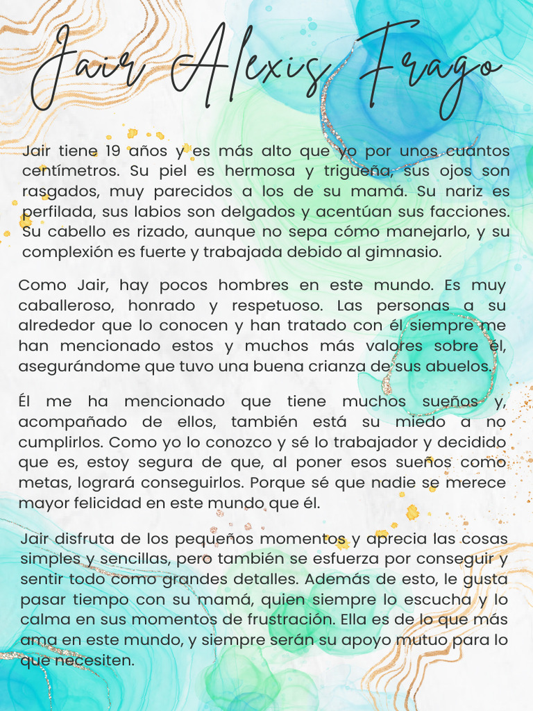 Retrato Literario de Alexandra Gómez | PDF