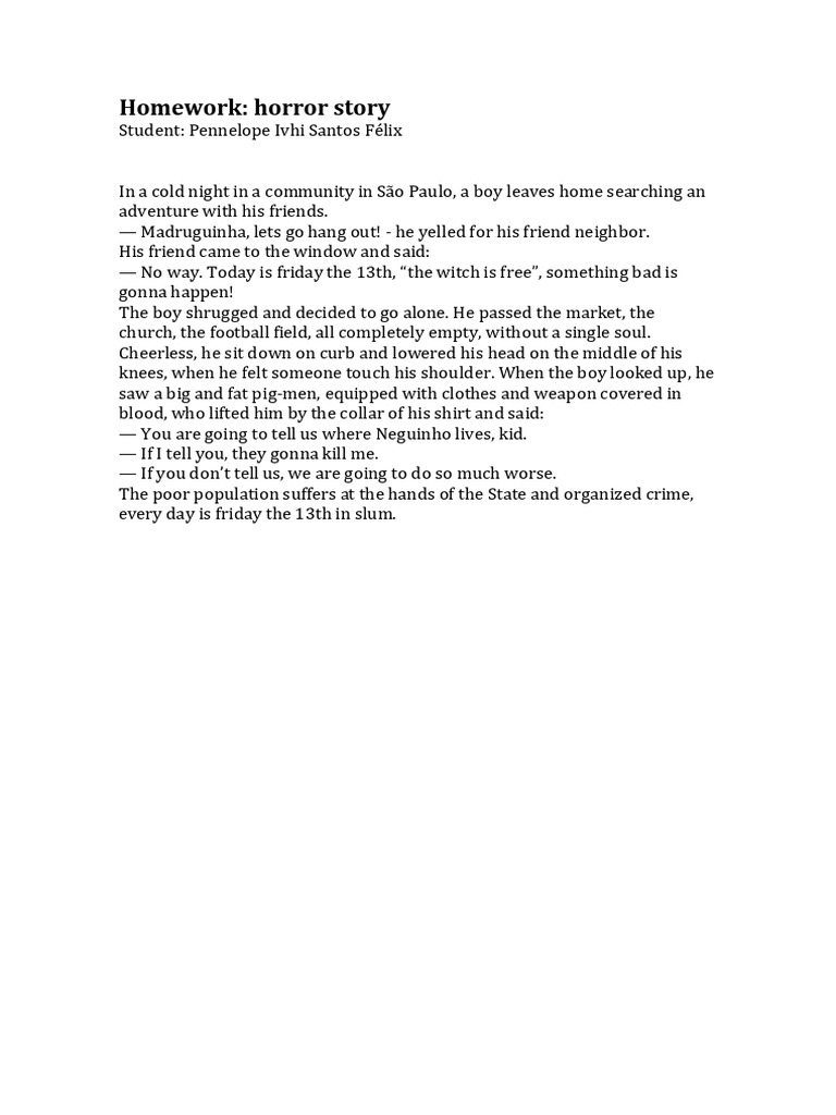 homework - horror story | PDF
