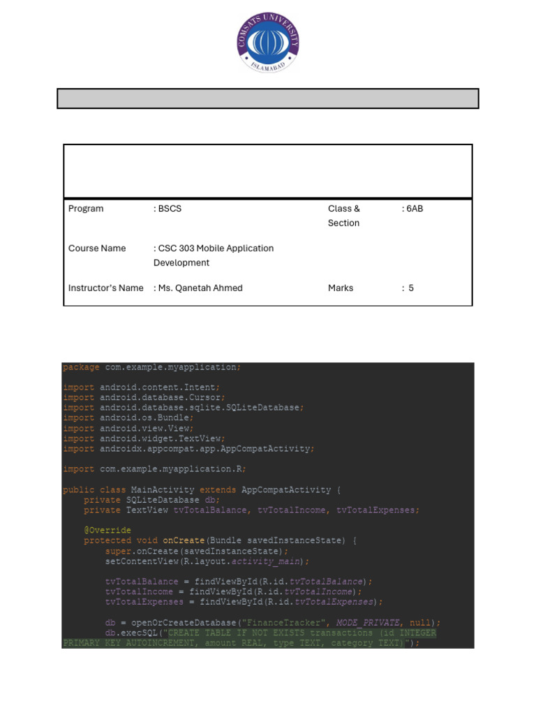 Assignment#2-6AB (SP22-BCS-046) | PDF | Android (Operating System) | String (Computer Science)