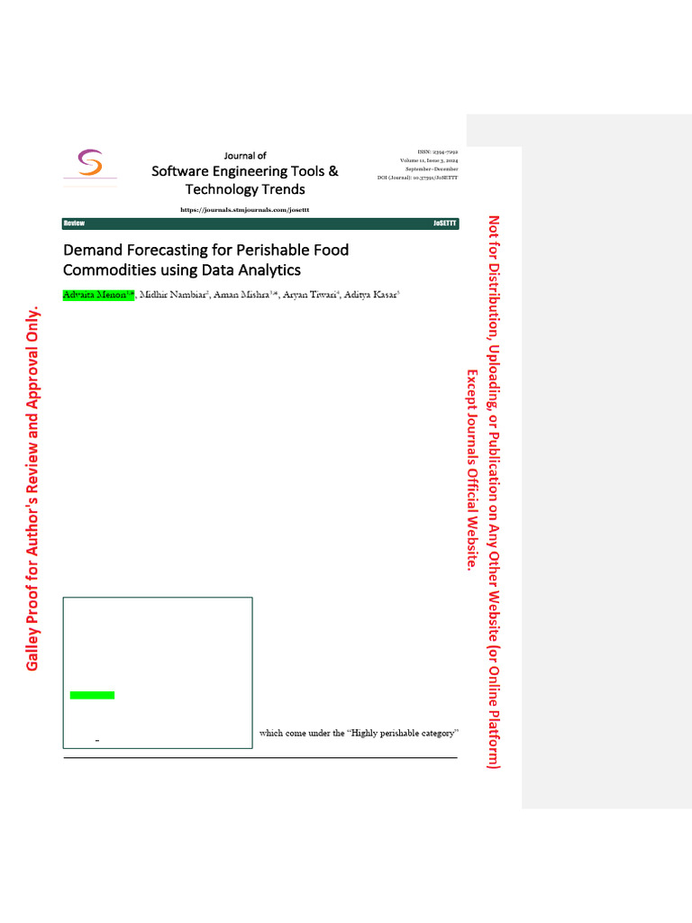Demand Forecasting in Perishable Supply Chains | PDF | Autoregressive Integrated Moving Average ...