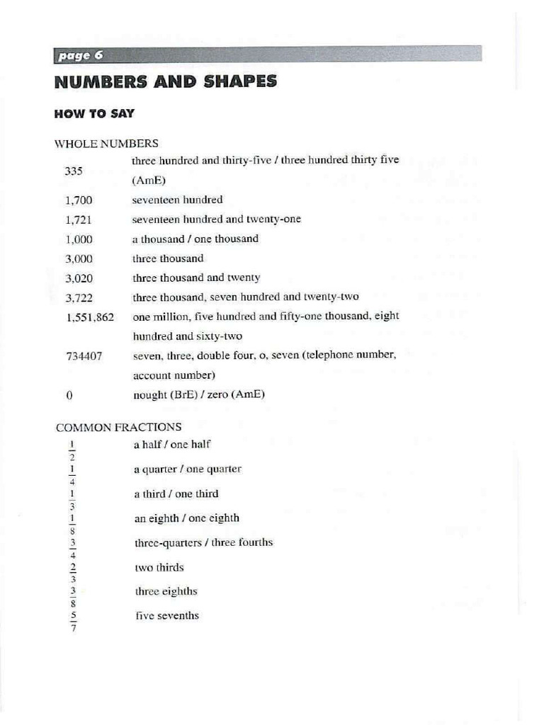English For Environmental Engineering Numbers and Shapes | PDF
