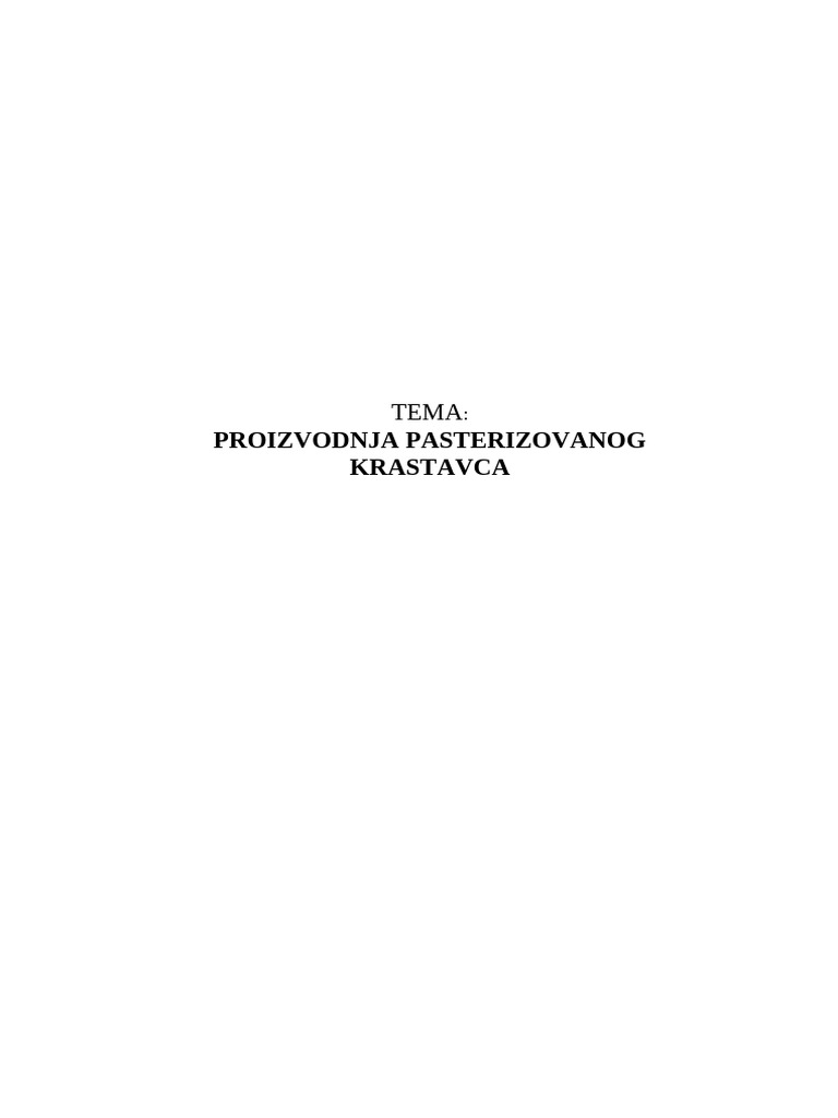Proizvodnja Pasterizovanog Krastavca | PDF