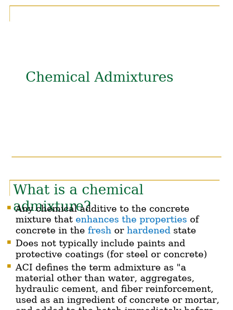 2.3 Chemical Admixtures | PDF | Concrete | Cement