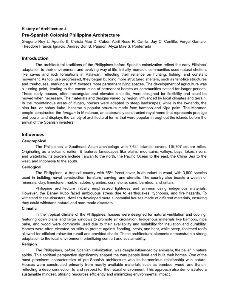 Pre-Spanish Philippine Architecture Insights | PDF | Roof