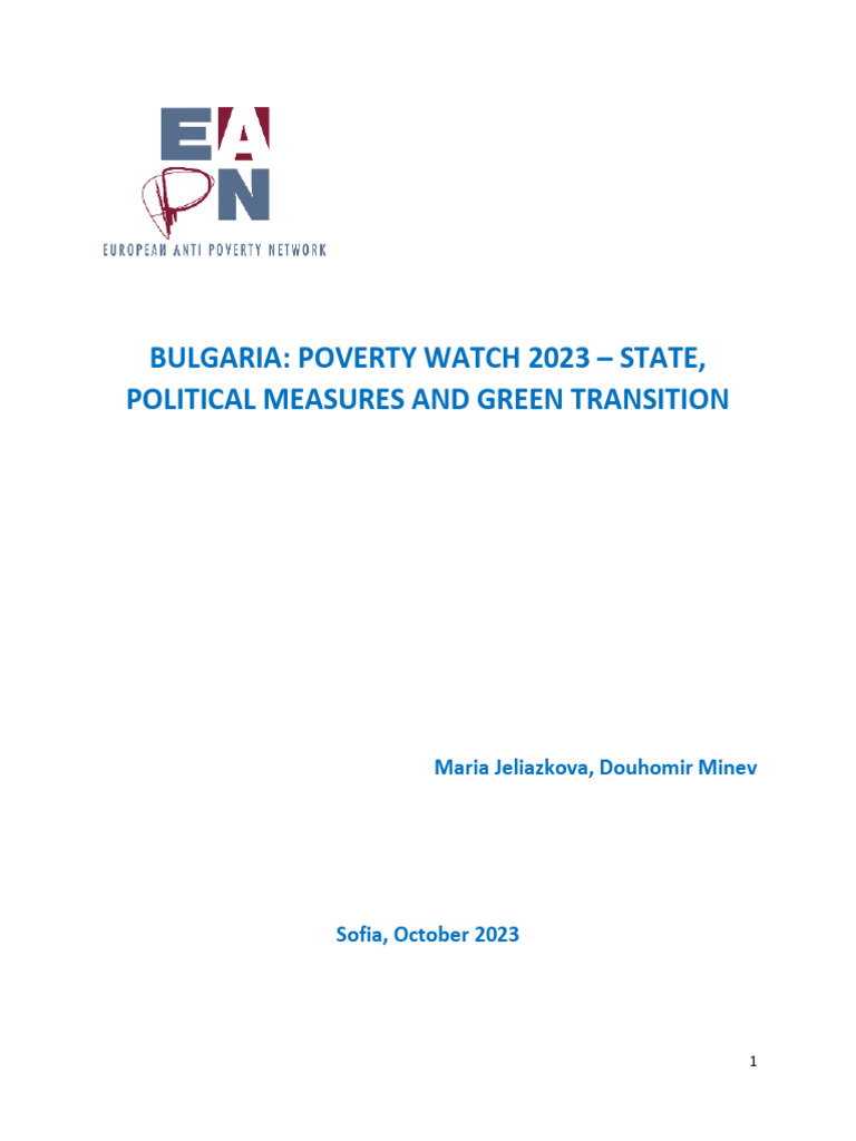 Eapn Bulgaria Poverty Watch 2023 Eng Final 5890 | PDF | Poverty ...