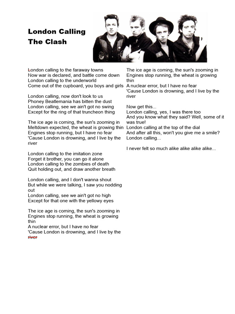 London Calling Lyrics Analysis | PDF