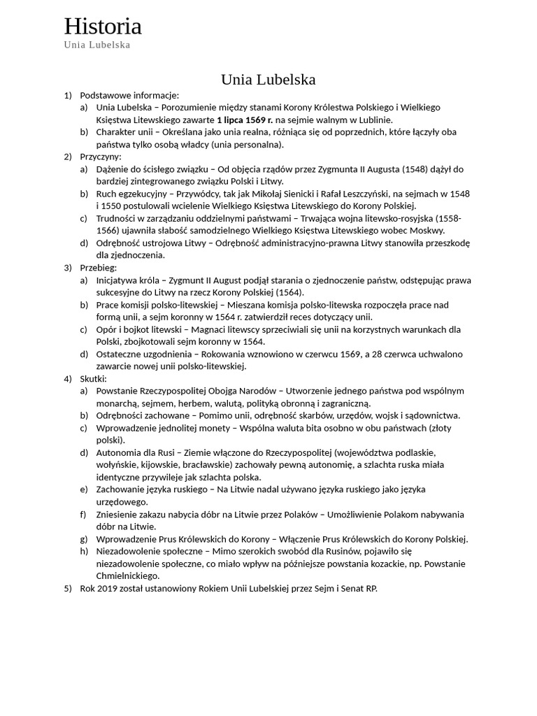 4 - Unia Lubelska | PDF