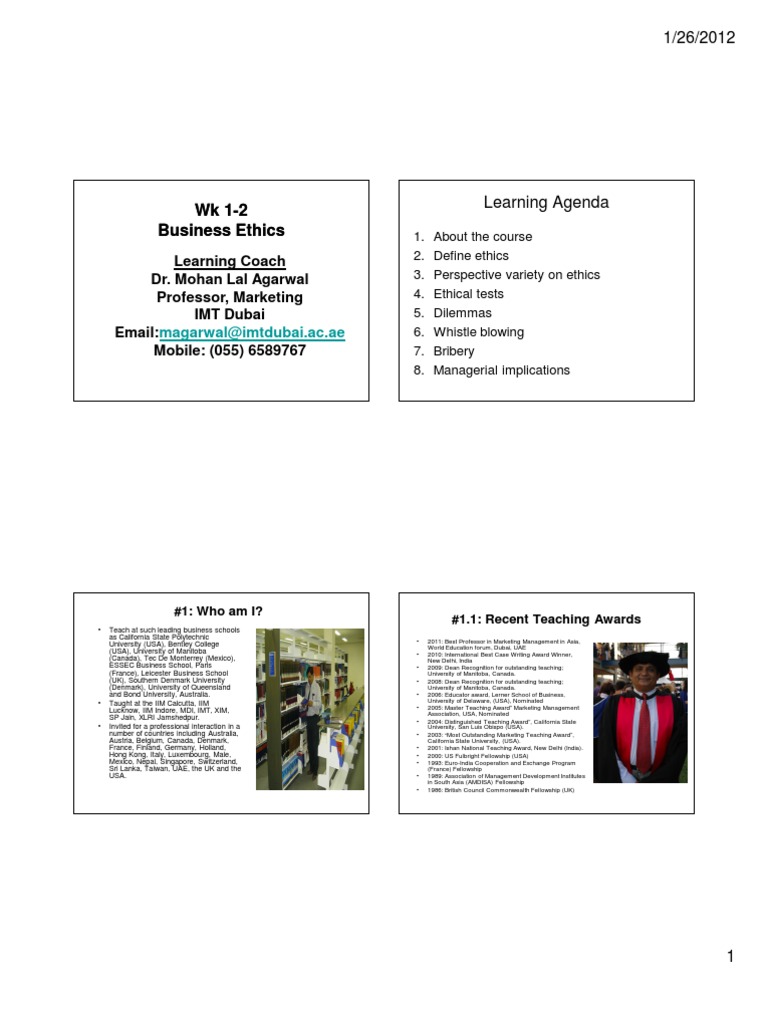 DCP12 Business Ethics WK 1& 2 | PDF | Whistleblower | Utilitarianism