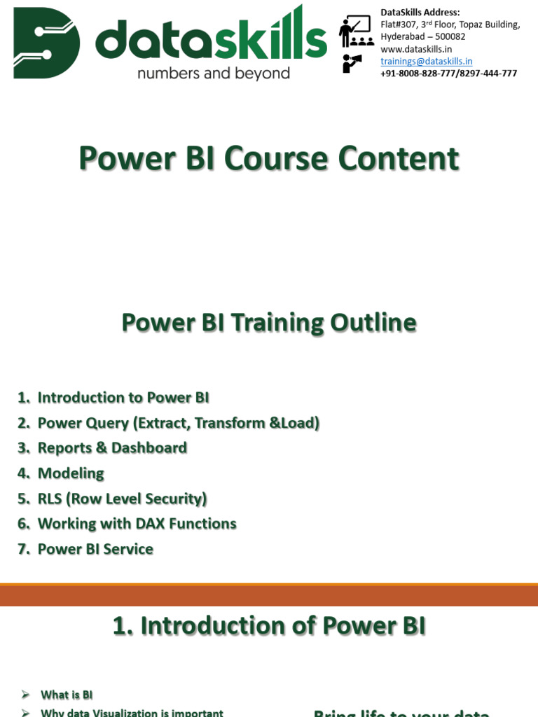 DataSkills - Power BI Training Content | PDF | Microsoft Excel ...