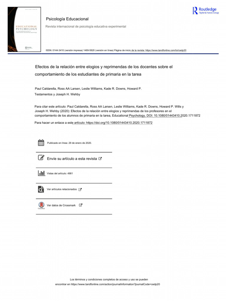 1.6 efectos del elogio y la reprimenda | PDF | Comportamiento | La ...