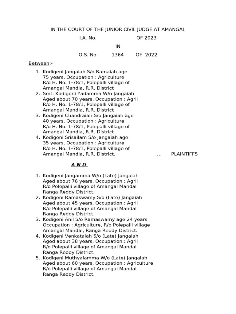 Kodigeni Jangaiah and Ors - Set Aside Abatement Petition | PDF | Lawsuit | Common Law