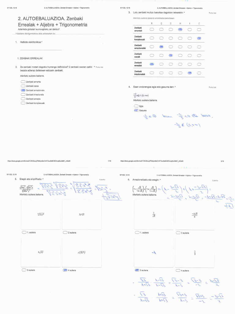 2.AUTOEBALUAZIOA. Ebazpena | PDF