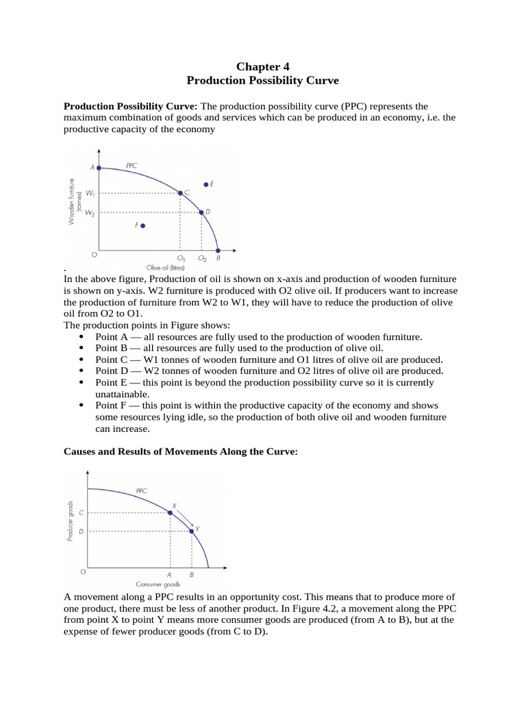 IGCSE CH 4 - Production Possibility Curve Notes | PDF | Economies ...