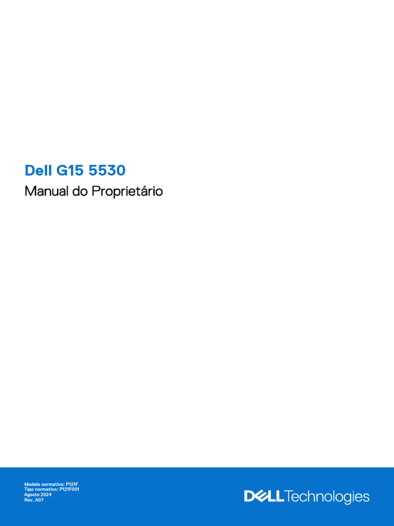 Dell g15 5530 Owners Manual PT BR | PDF | USB | Teclado de computador