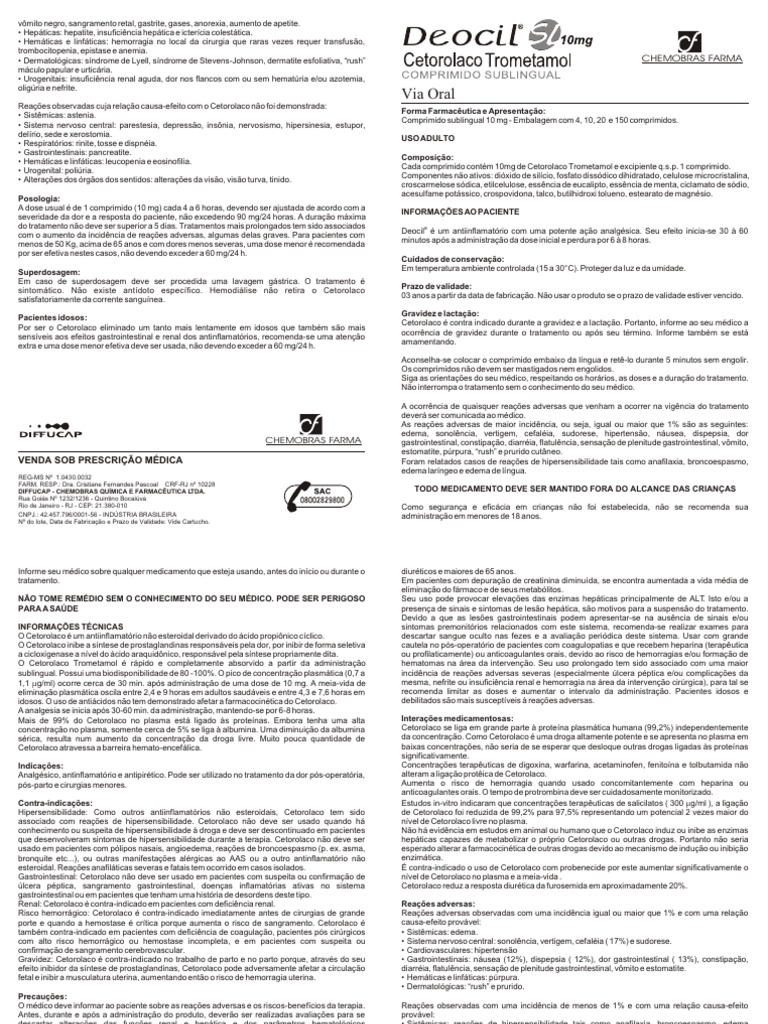 Deocil | PDF | Aspirina | Remédio