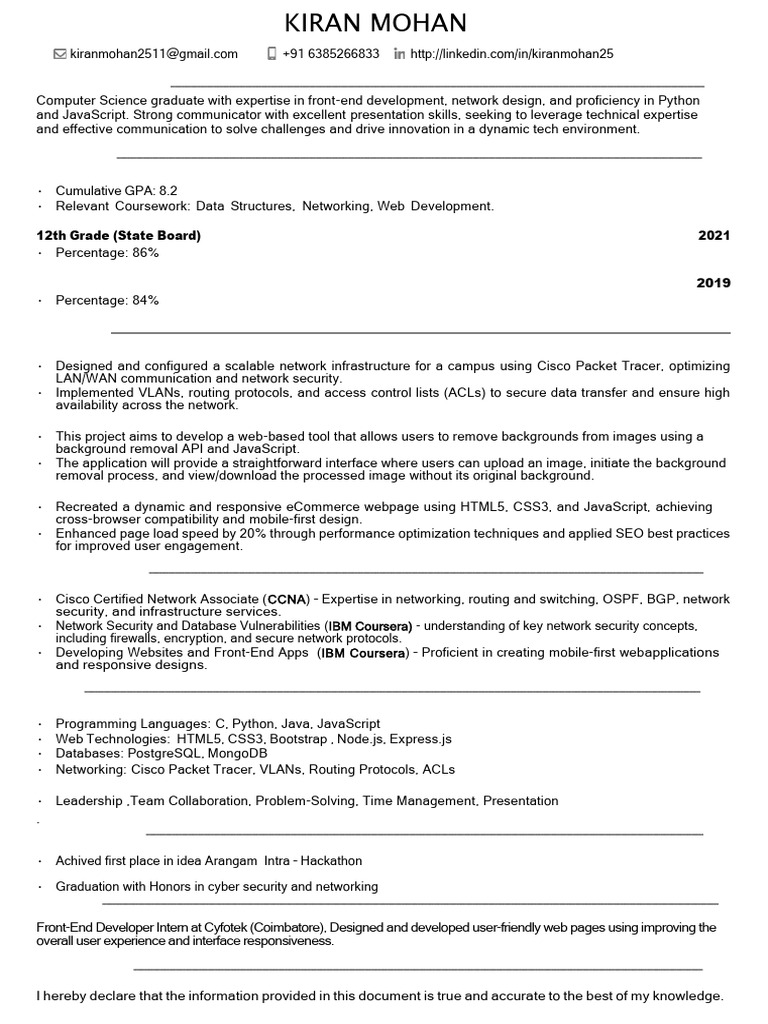 Kiran CV | PDF | Computer Network | Routing
