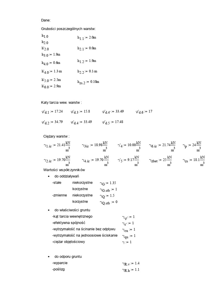 Mathcad - ława płoszaje okok_druk | PDF