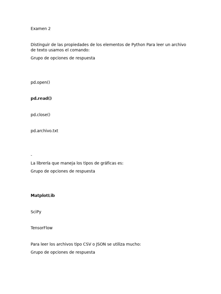 Preguntas sobre Python y Pandas | PDF