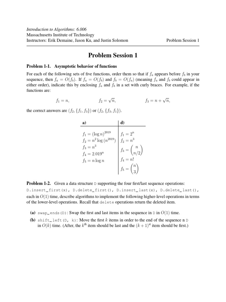 MIT6 006S20 Prob1 | PDF | Computing | Computer Programming