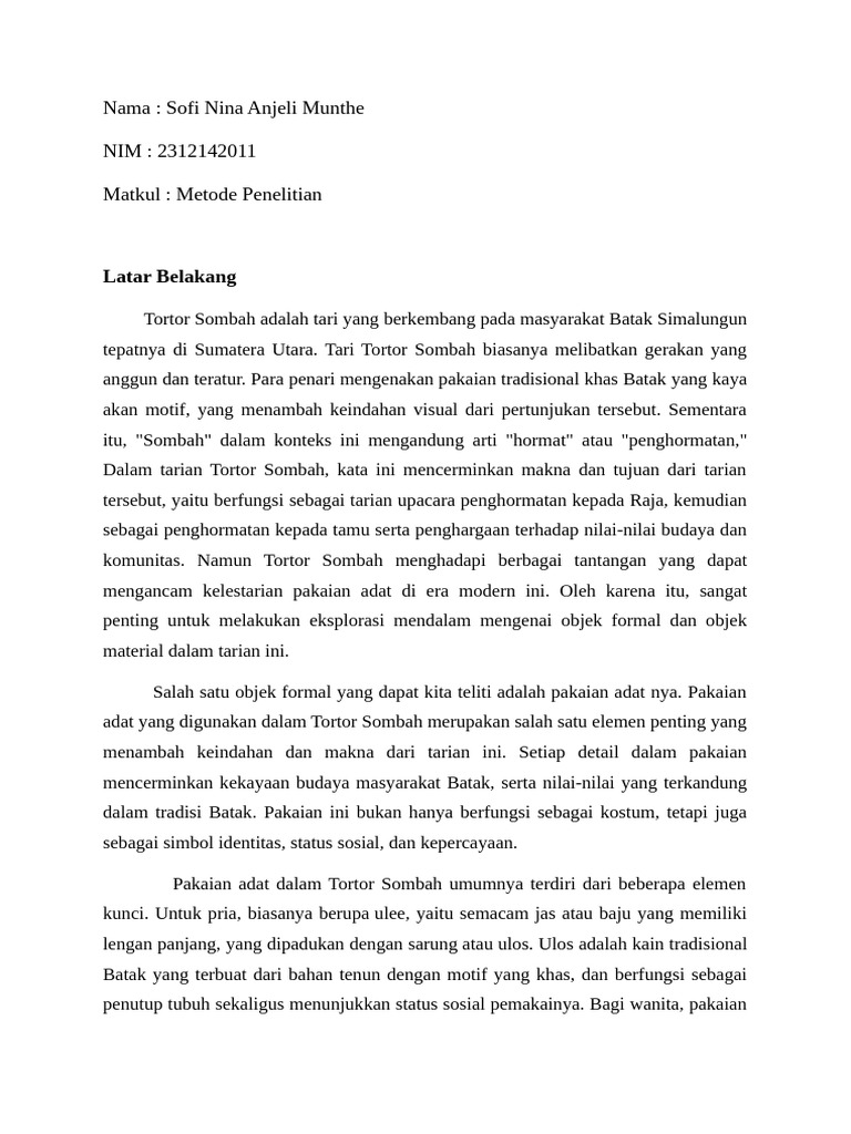 Metopen Sofi Nina Anjeli Munthe | PDF