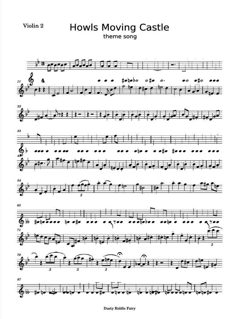 Howls Moving Castle Howls Moving Castle: Violin 2 Violin 2 | PDF