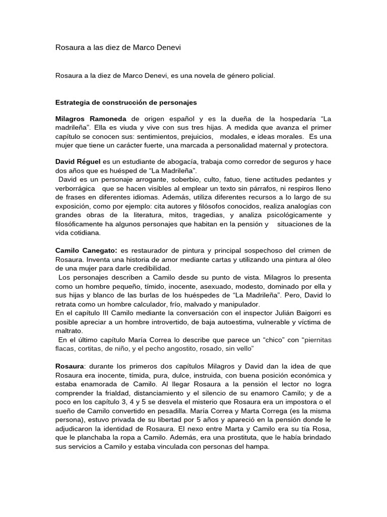 Rosaura a las diez de Marco Denevi | PDF