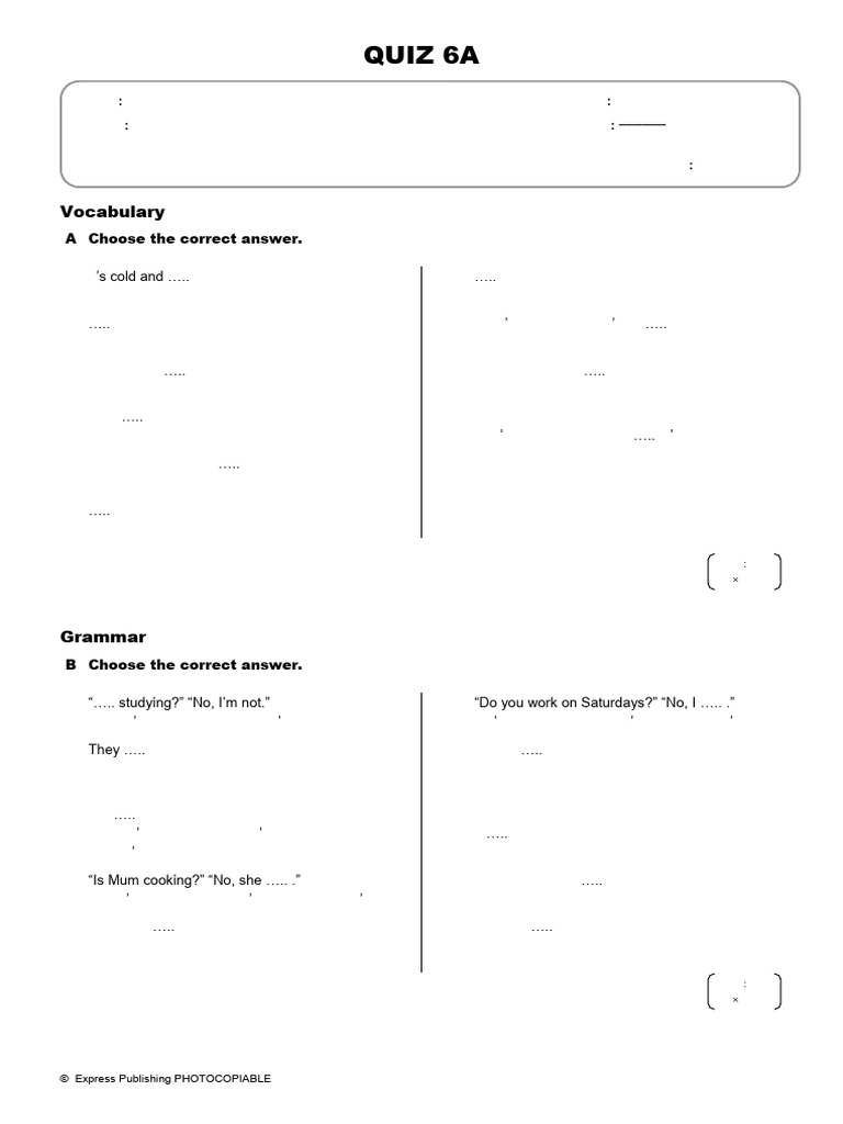 2 - 16 - Enterprise - A1 - Quiz - 06a - Weather & Clothes & Present ...