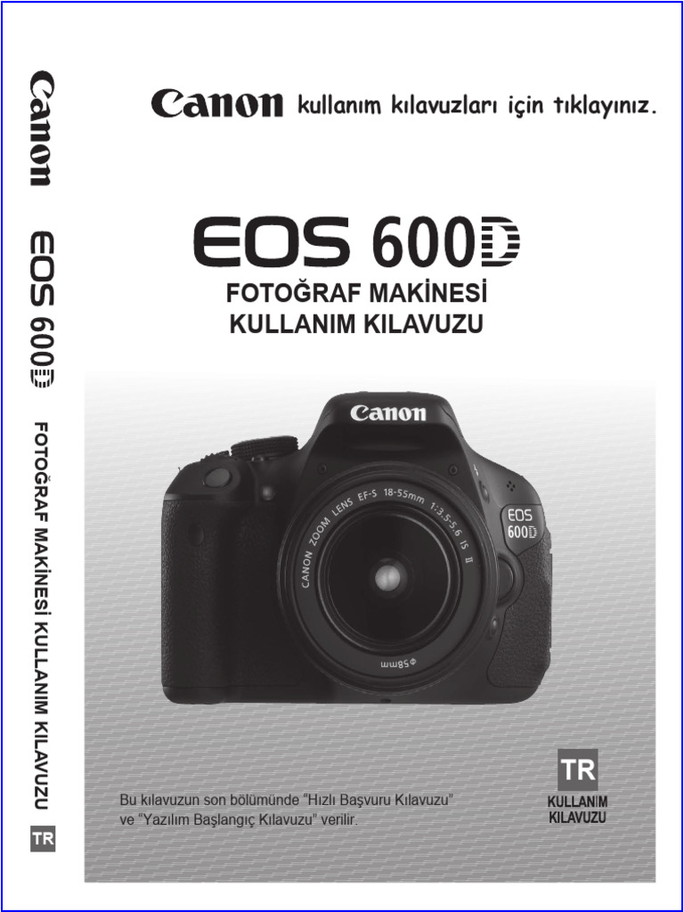 Canon Eos 600d Turkce Kullanim Kilavuzu | PDF