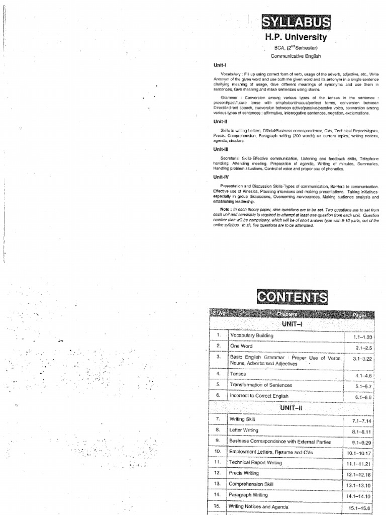 Comm. English Bca 202 | PDF