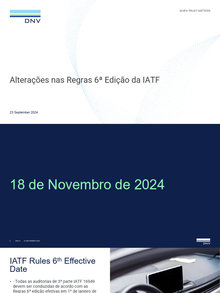 DNV - IATF Rules 6 external webinar Portugues | PDF