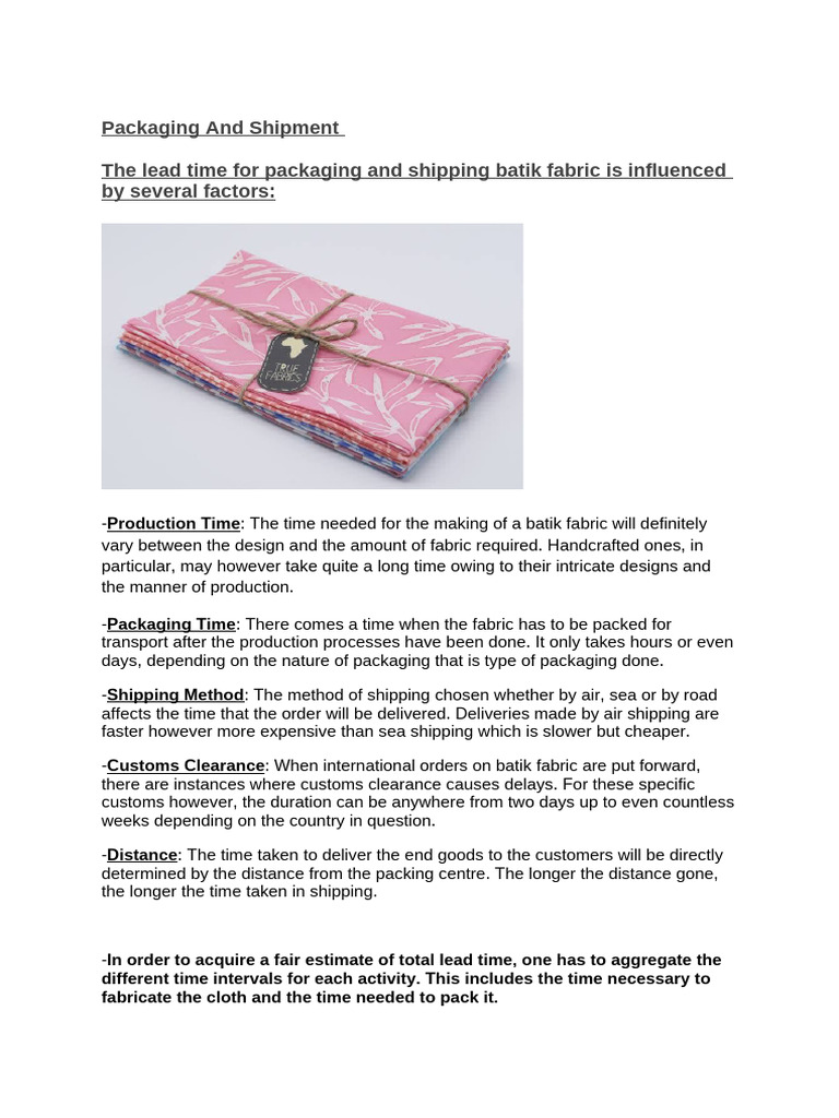 Packaging and Shipment | PDF